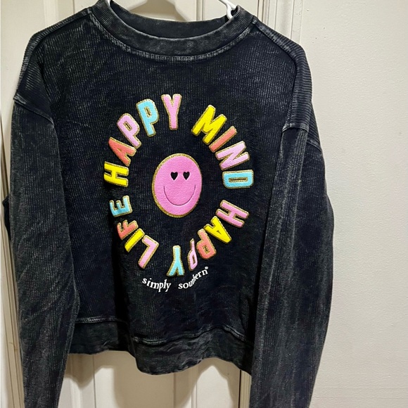 Simply Southern | Tops | Simply Southern Happy Mind Happy Life Cropped ...